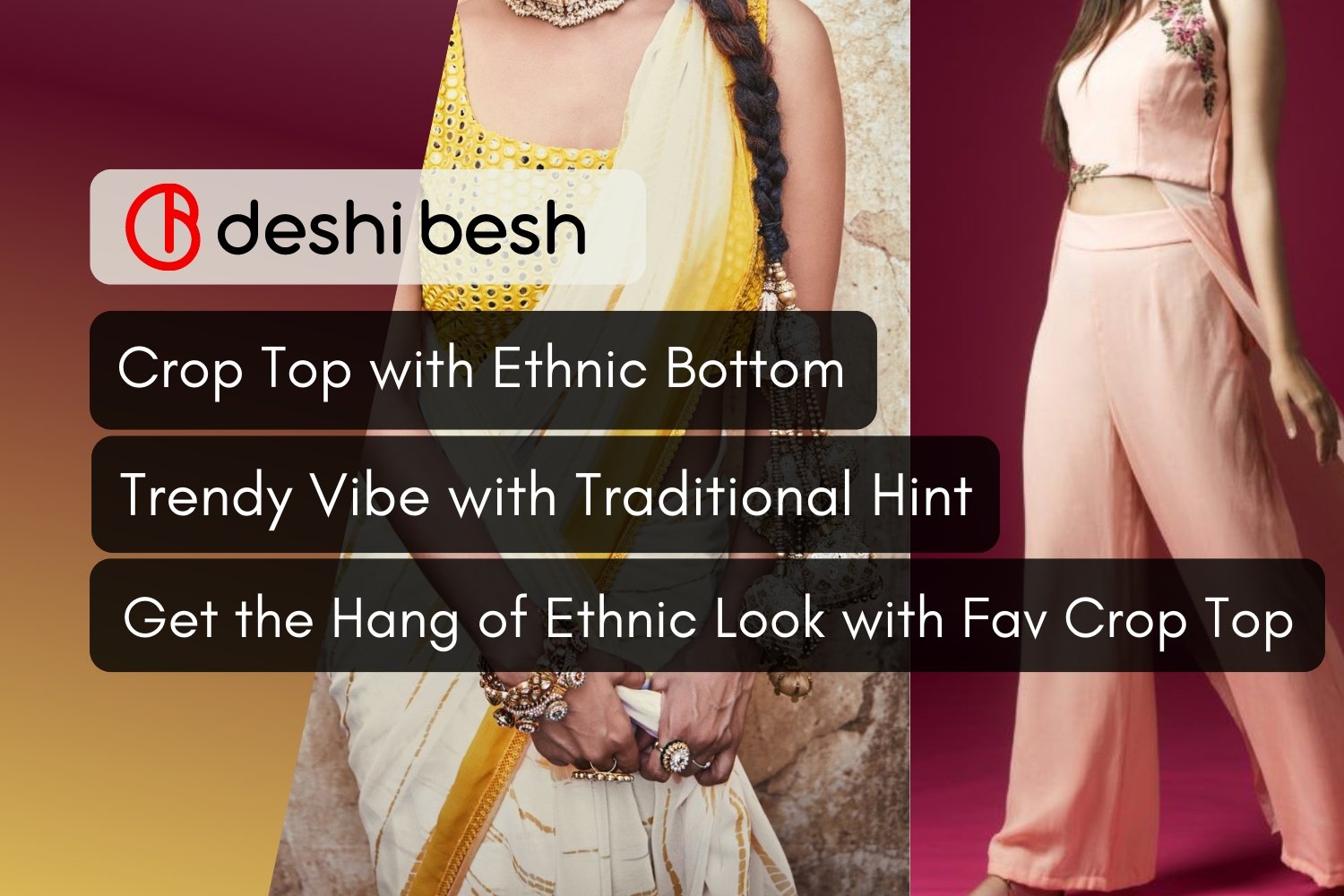 Style Your Trendy Crop Top with Ethnic Bottom | The Ultimate Fashion F