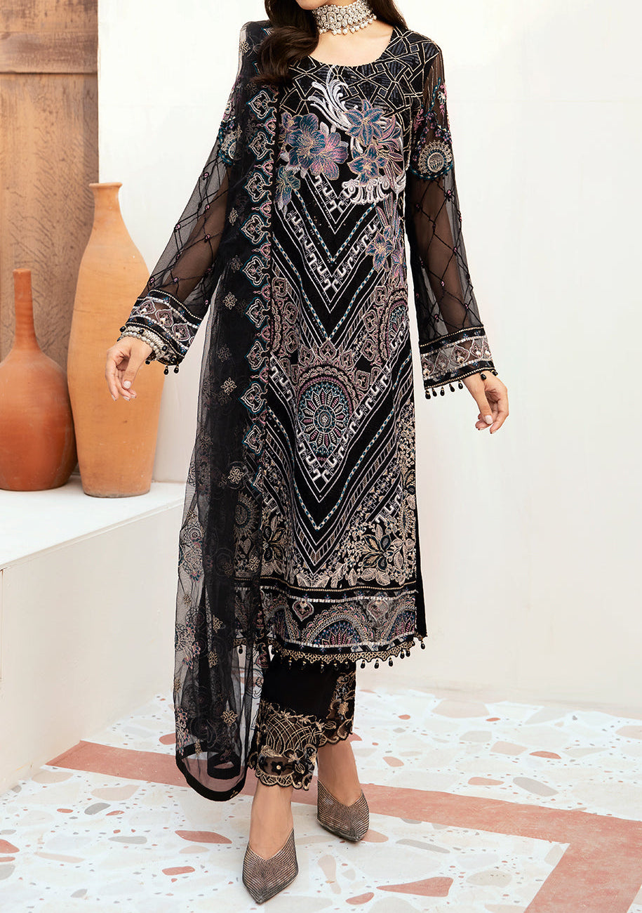 Ramsha Pakistani Embroidered Chiffon Dress-db30045