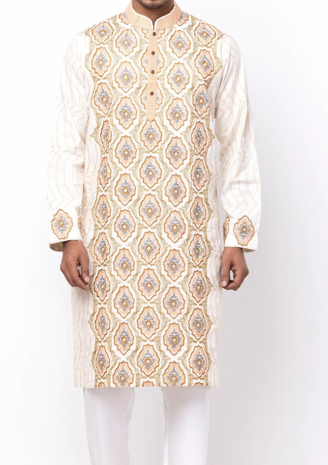 Aarong Embroidered Cotton Panjabi - db29253