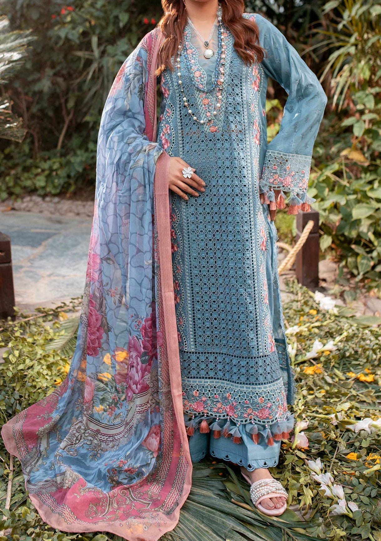 Adan's Libas Khadija Sheikh Pakistani Embroidered Lawn Dress - db26015