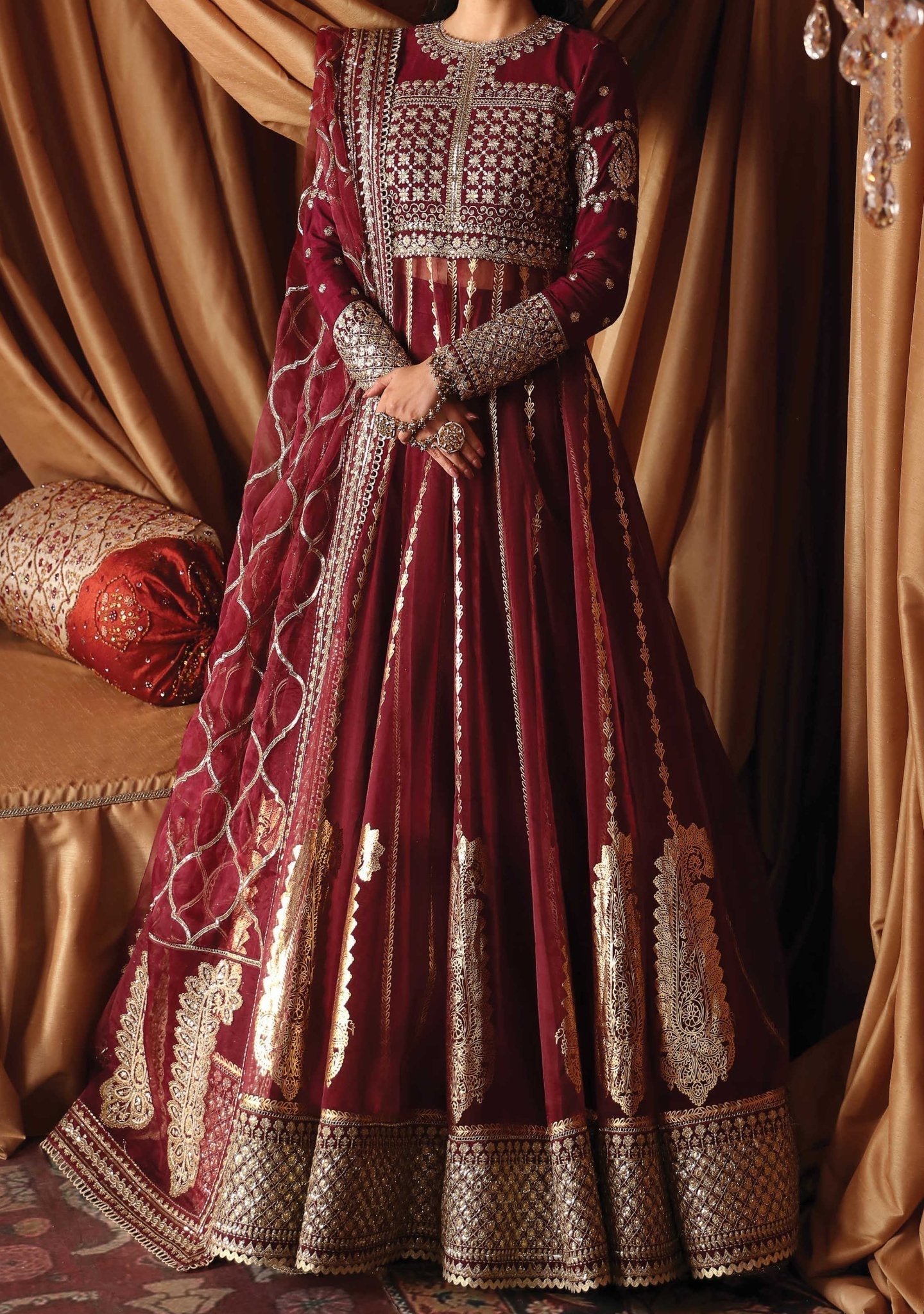 Afrozeh Muskan Pakistani Luxury Raw Silk Anarkali - db25785