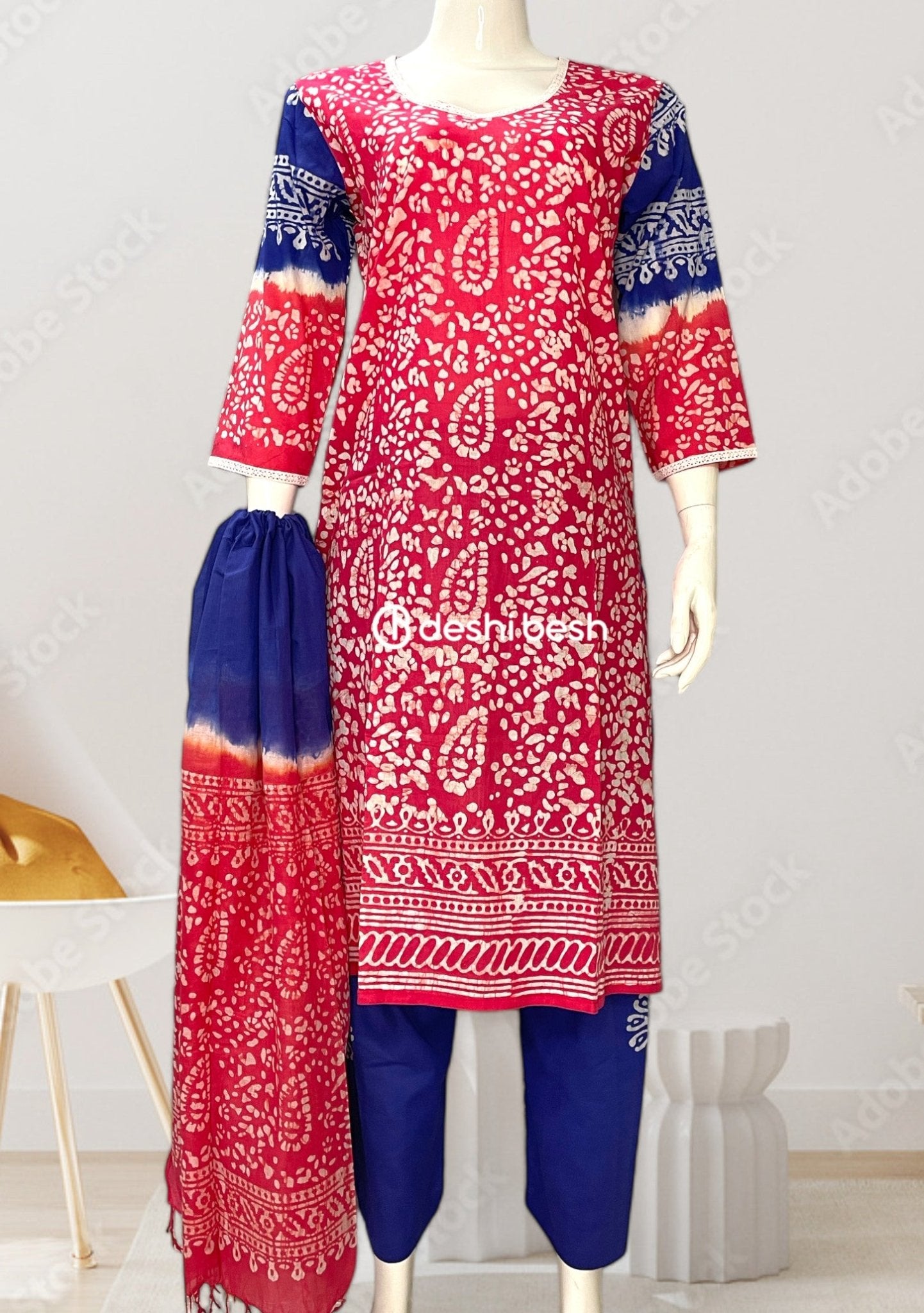 Summer Batik Printed Soft Cotton Salwar Suit - db26423