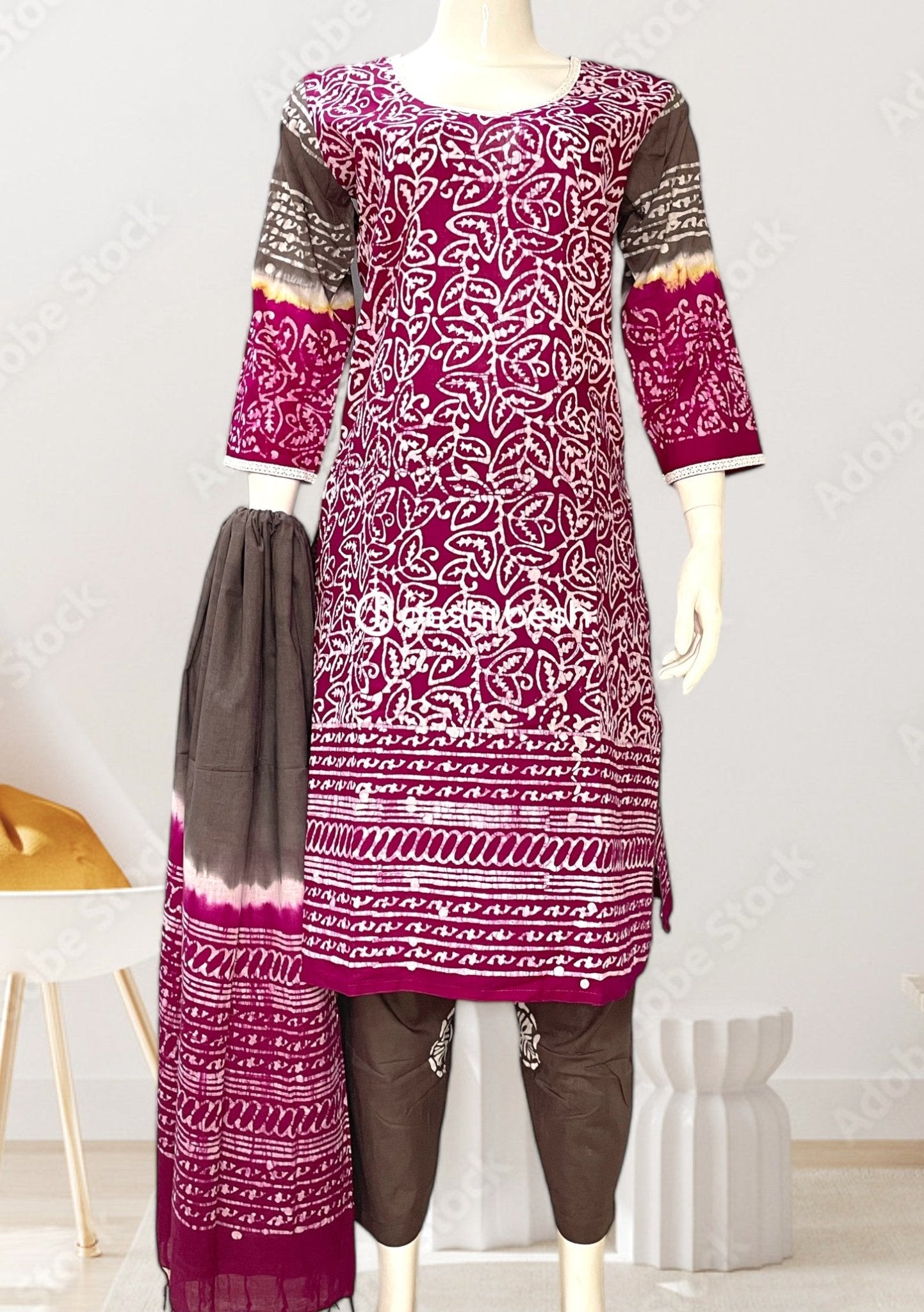 Summer Batik Printed Soft Cotton Salwar Suit - db26421