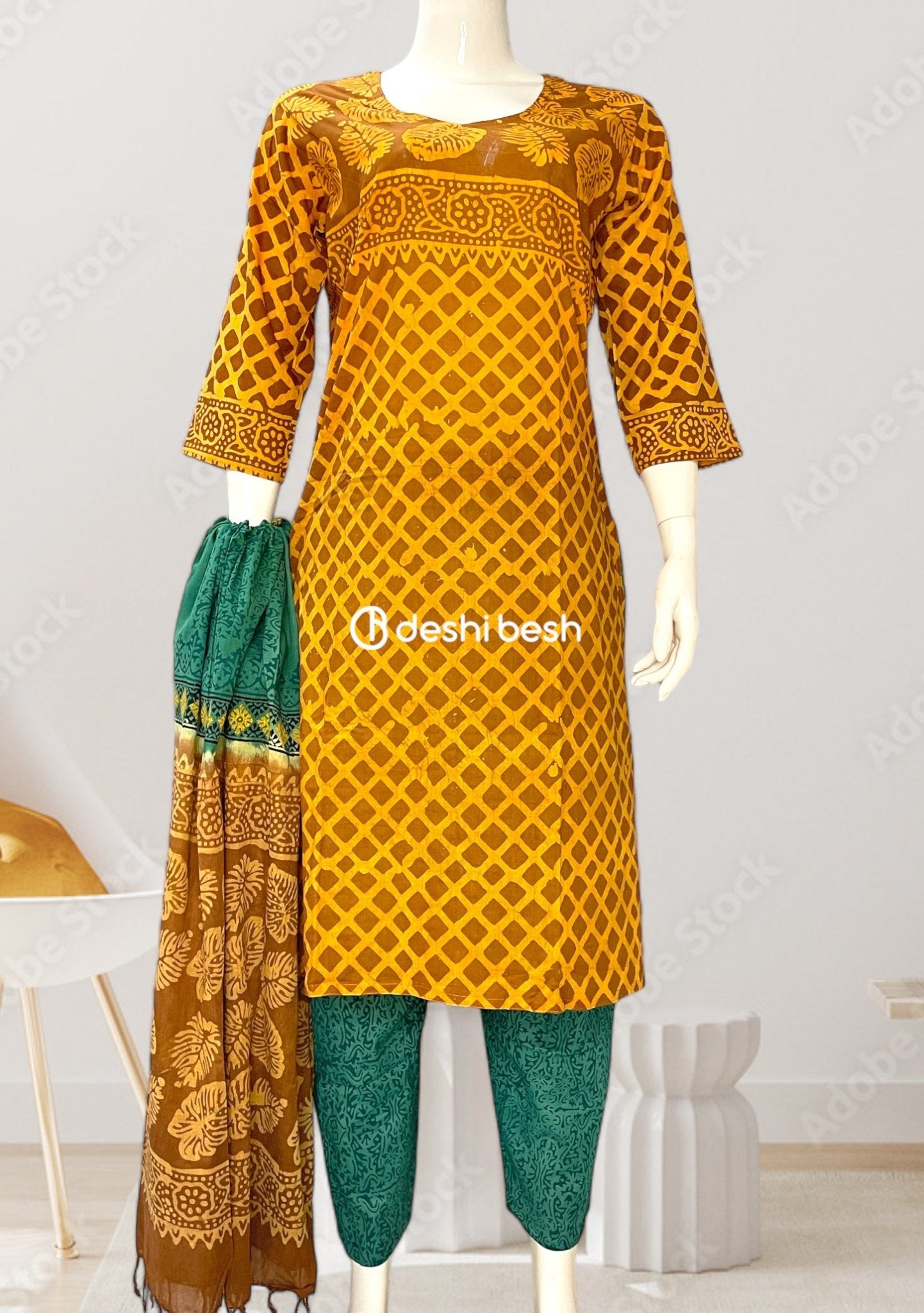 Summer Batik Printed Soft Cotton Salwar Suit - db26420