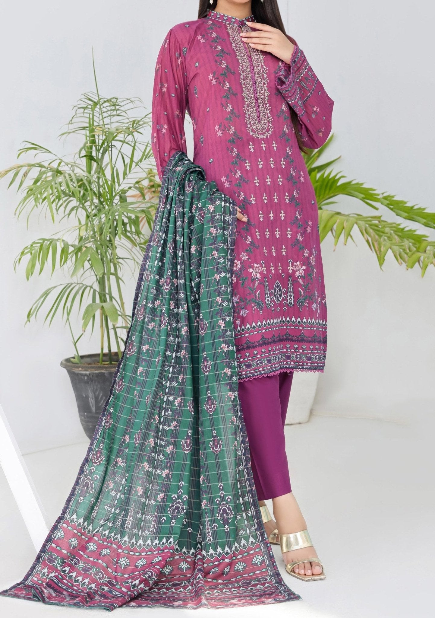 Bin Hameed Rozina Embroidered Printed Lawn Dress - db26196