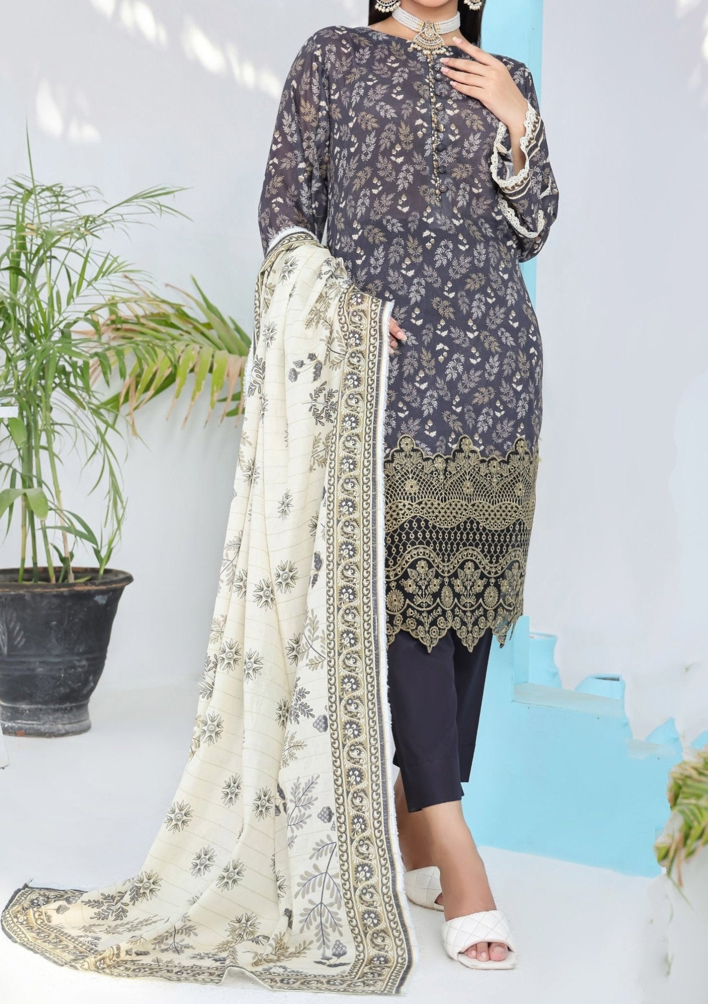 Bin Hameed Rozina Embroidered Printed Lawn Dress - db26200