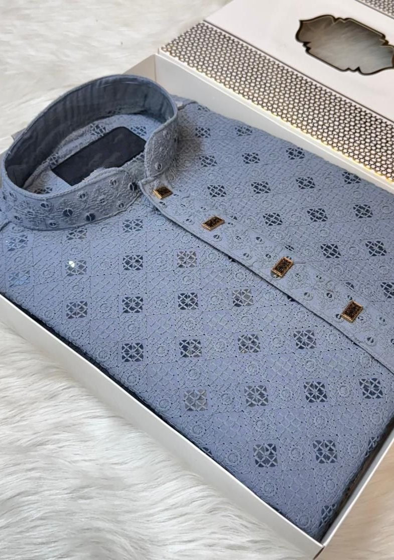 Embroidered Cotton Sequence Punjabi - db29268