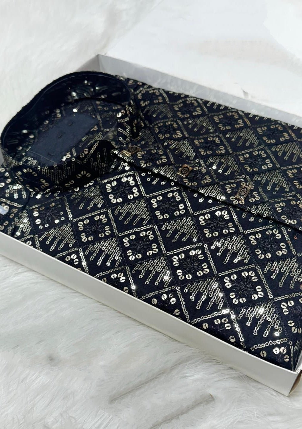 Embroidered Cotton Sequence Punjabi - db29277