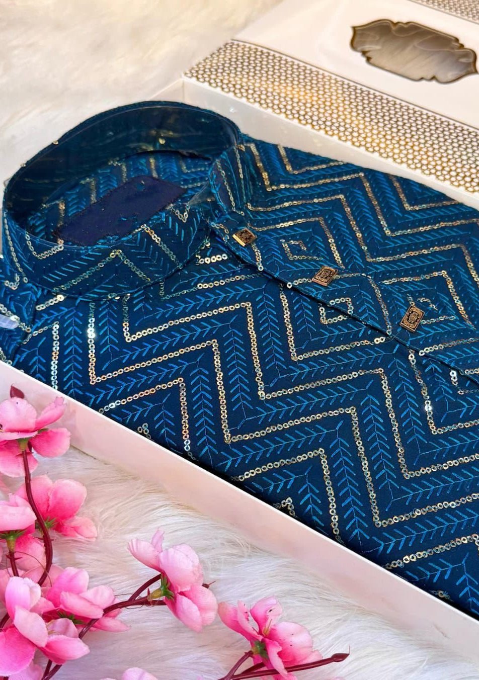 Embroidered Cotton Sequence Punjabi - db29272