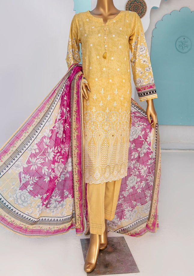 HZ Designer Heavy Embroidered Printed Lawn Dress - db26483