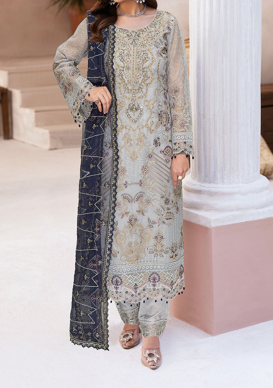 Ramsha Minhal Pakistani Luxury Organza Dress- db30486