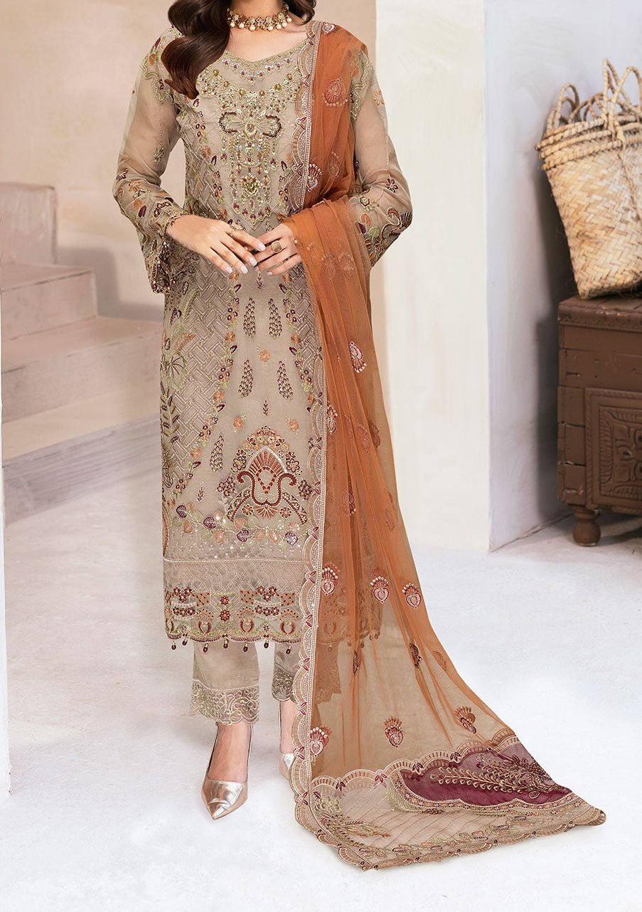 Ramsha Minhal Pakistani Luxury Organza Dress- db30482
