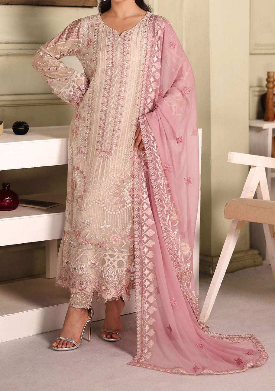 Ramsha Pakistani Embroidered Chiffon Dress-db29983