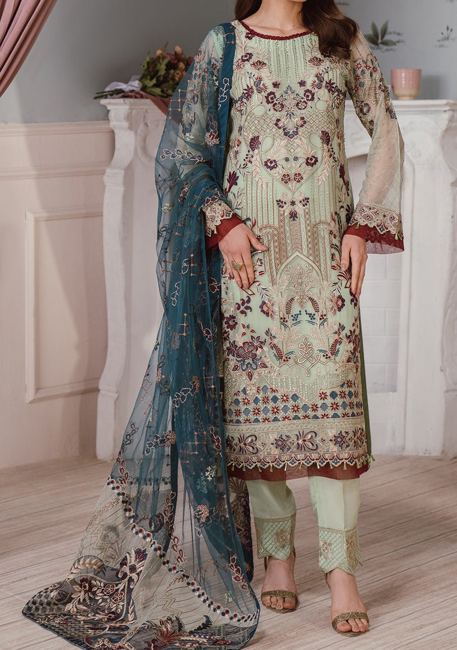 Ramsha Pakistani Embroidered Chiffon Dress-db30152
