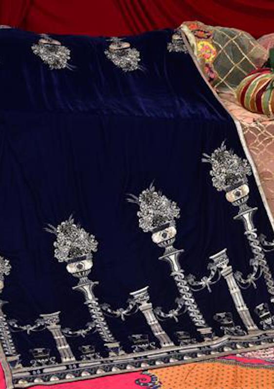 Adan's Libas Embroidered Winter Velvet Shawl - db13483