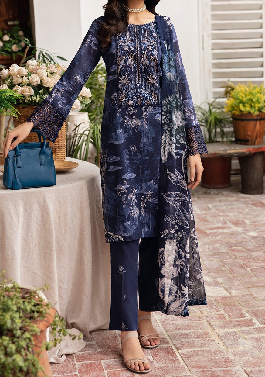 Ramsha Rangrez Embroidered Printed Lawn Dress - db25162